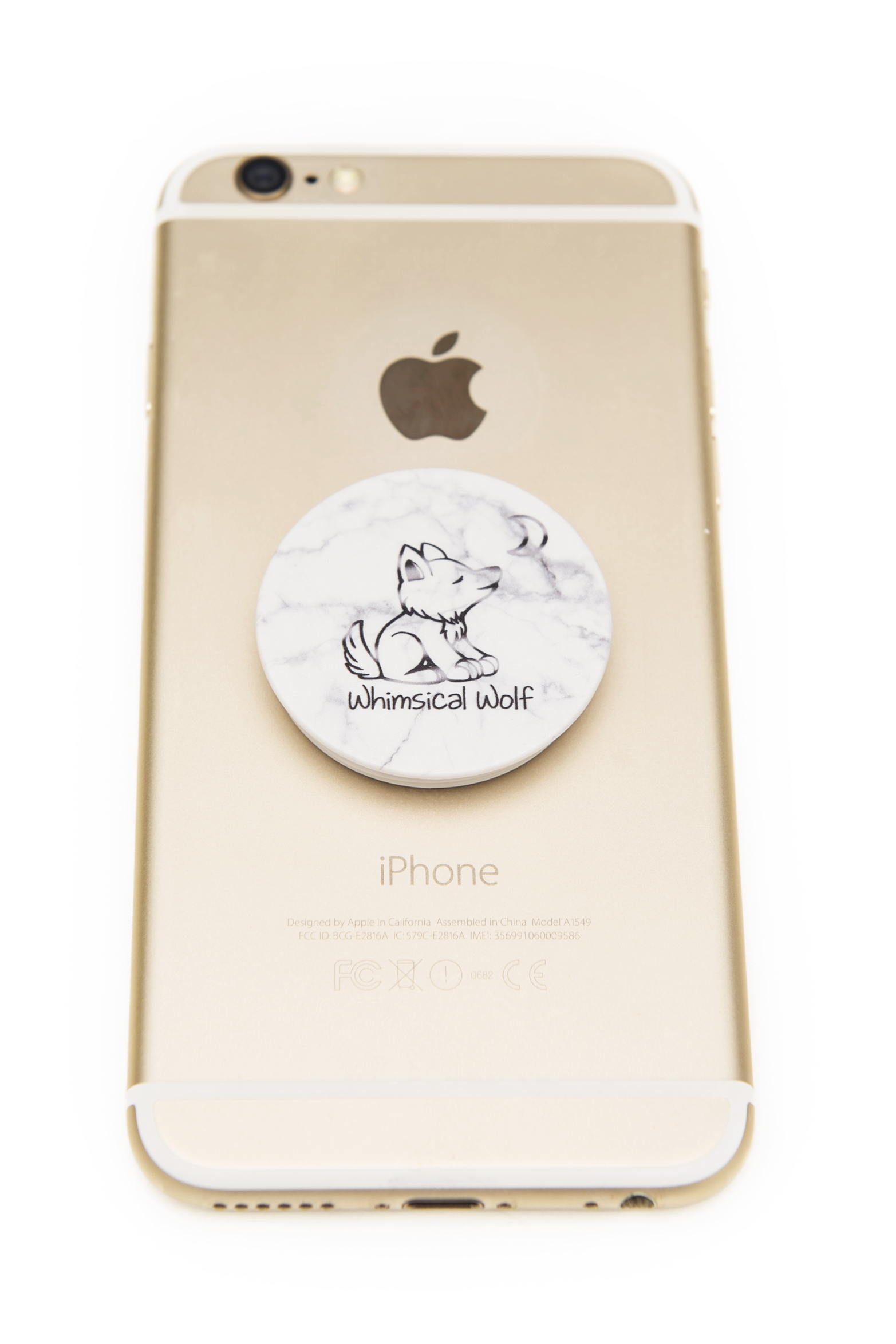 White Marble Phone Socket – Whimsical Wolf